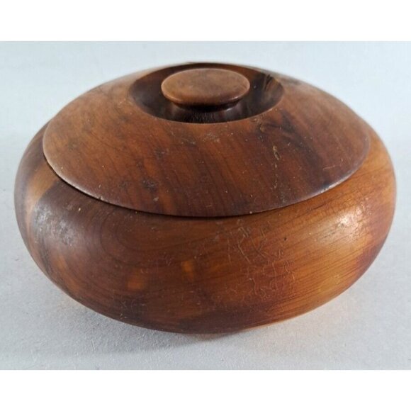 Handmade | Accents | Vintage Natural Wood Trinket Curio Box W Lid ...
